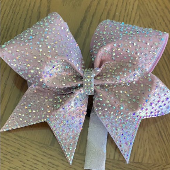 Accessories | Pale Pink Cheer Bow With Rhinestones | Poshmark